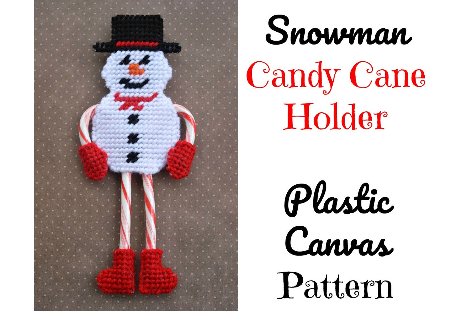 Snowman Candy Cane Holder Plastic Canvas Pattern Christmas - Etsy UK