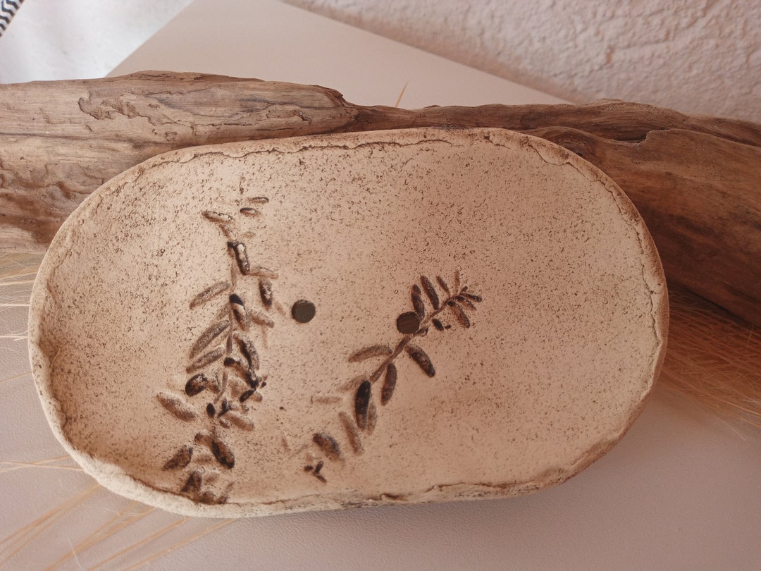 Ceramic Soap Dish With Herb Branch. A Hand-shaped Unique Piece for ...
