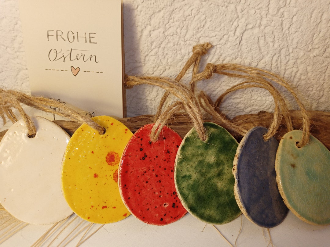 6 Large Ceramic Easter Eggs - Etsy