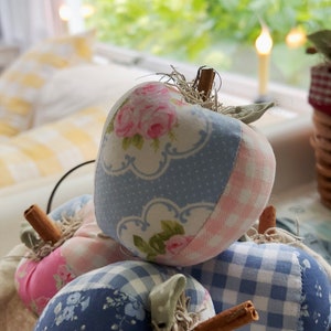 Handmade Apple, Apple, Farmhouse Fabric Fruits, Farmhouse Stuffed Apple ...