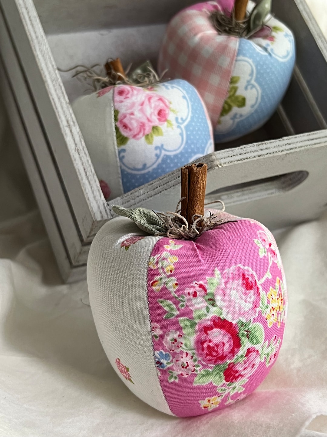 Handmade Apple, Apple, Farmhouse Fabric Fruits, Farmhouse Stuffed Apple ...