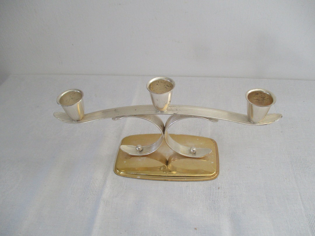 Candlestick, Candlestick, 3-fold, Christmas, Silver Viintage Bavarian ...