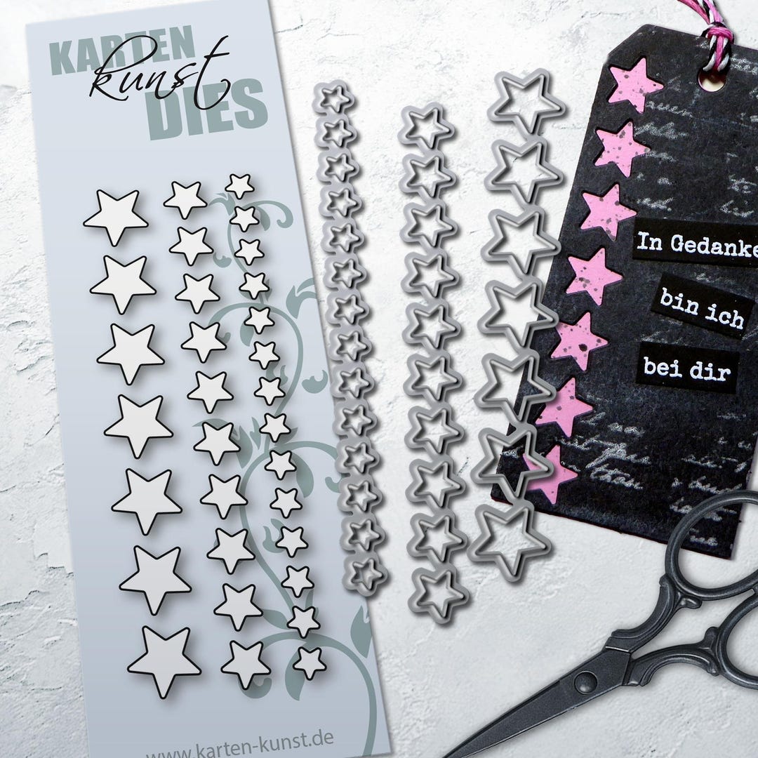 Star Border Cutting Die – Stars in a Row – Metal Edge Die for Cards ...