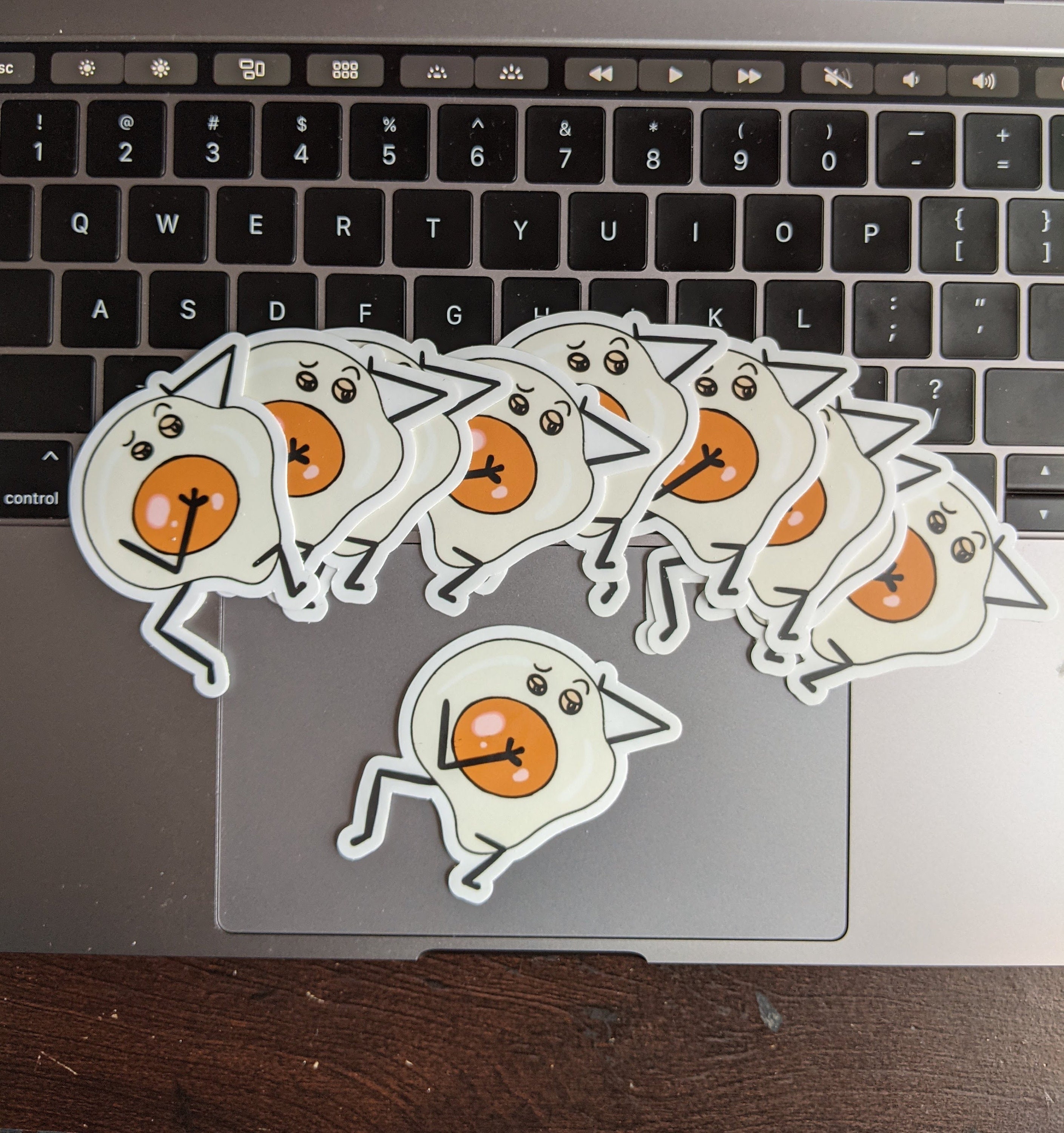 Egg Stickers, Sunny Side up Sticker, Laptop Sticker, White, Cartoon ...