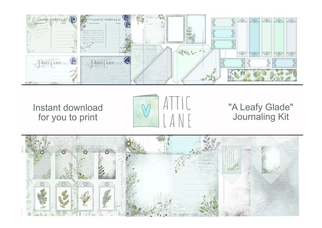 A Leafy Glade - Printable Journal Kit - Etsy