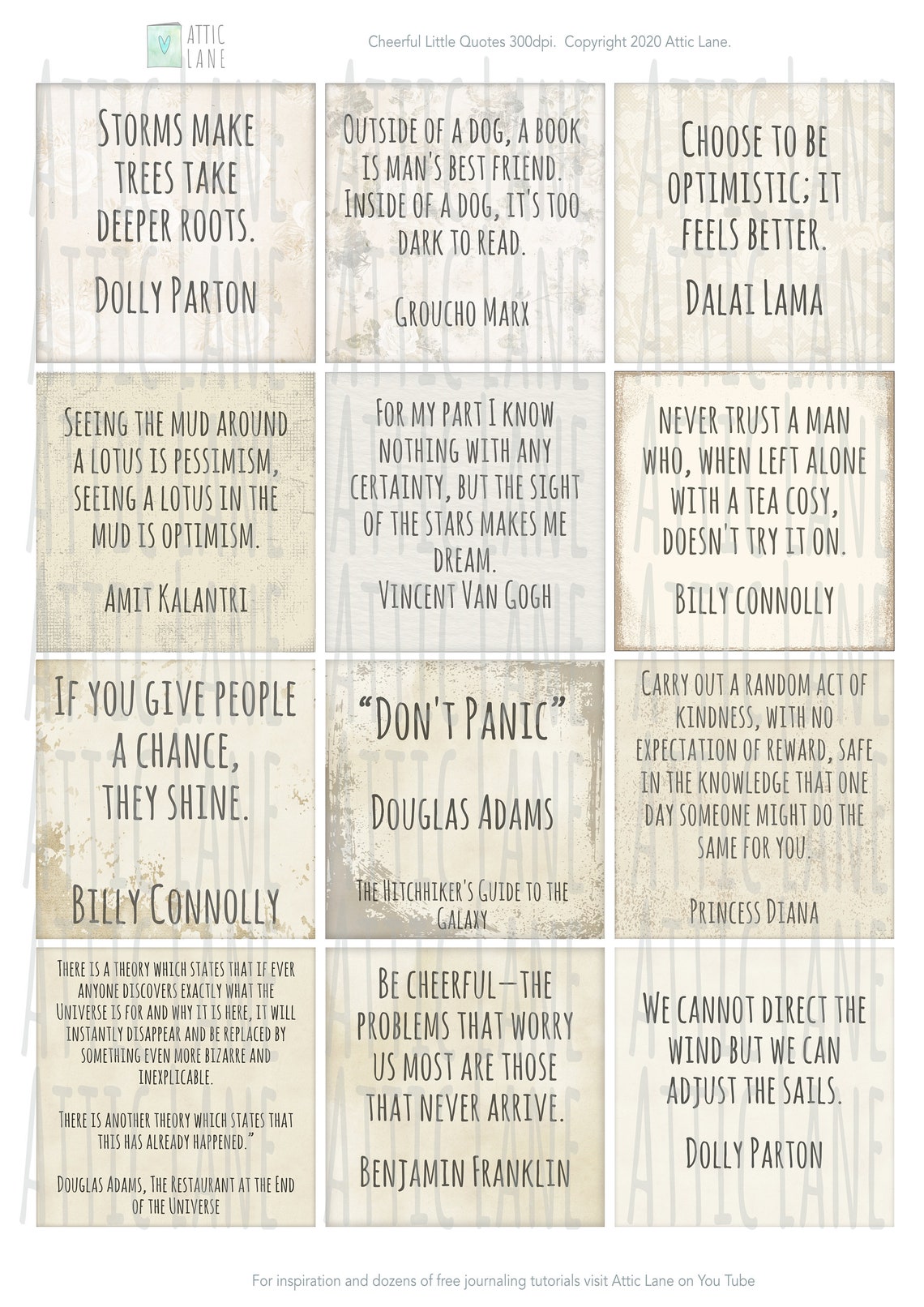 Cheerful Quotes Envelopes and Mini Cards Printable Files - Etsy