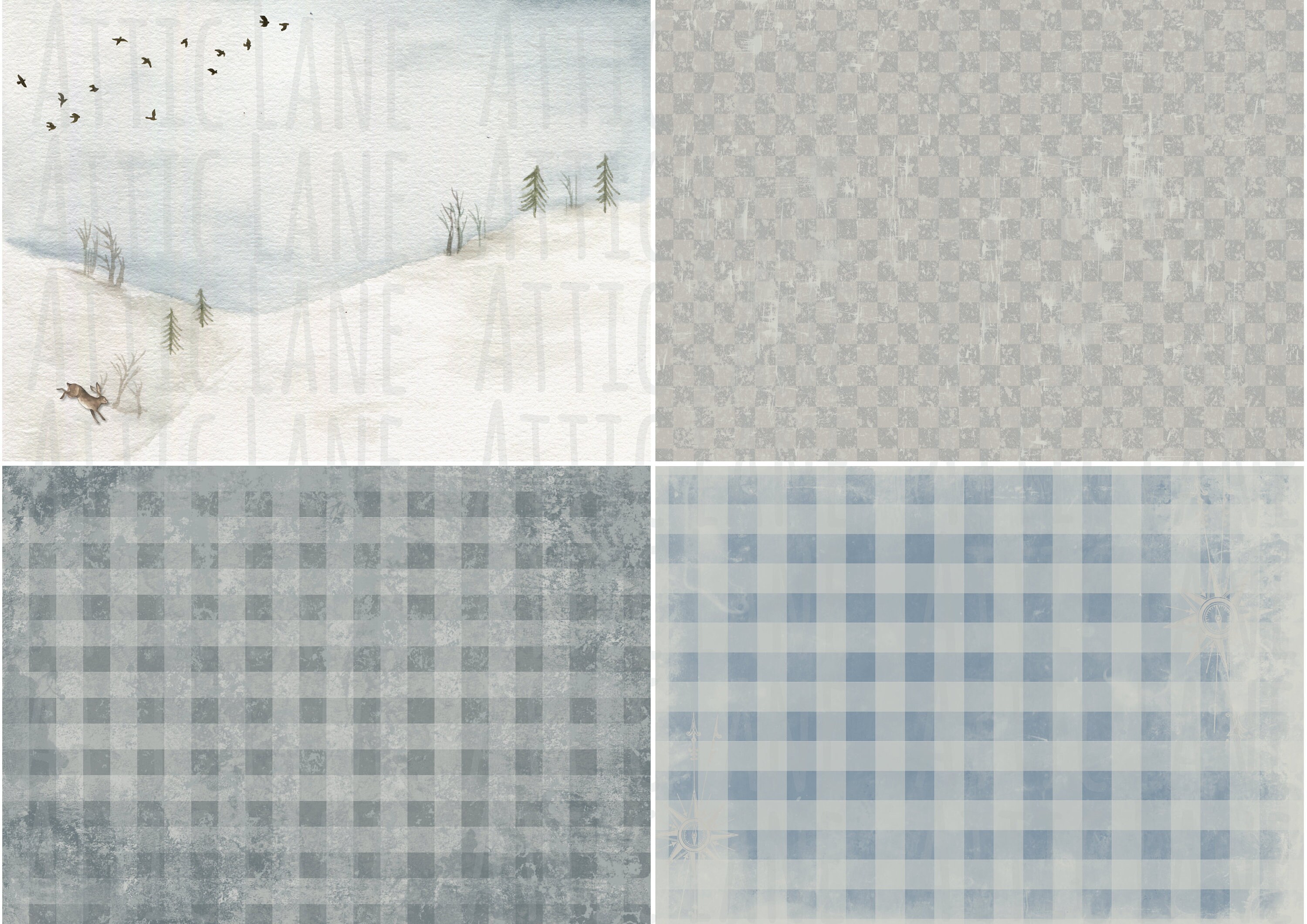 Winterland Backgrounds Printable Background Papers - Etsy