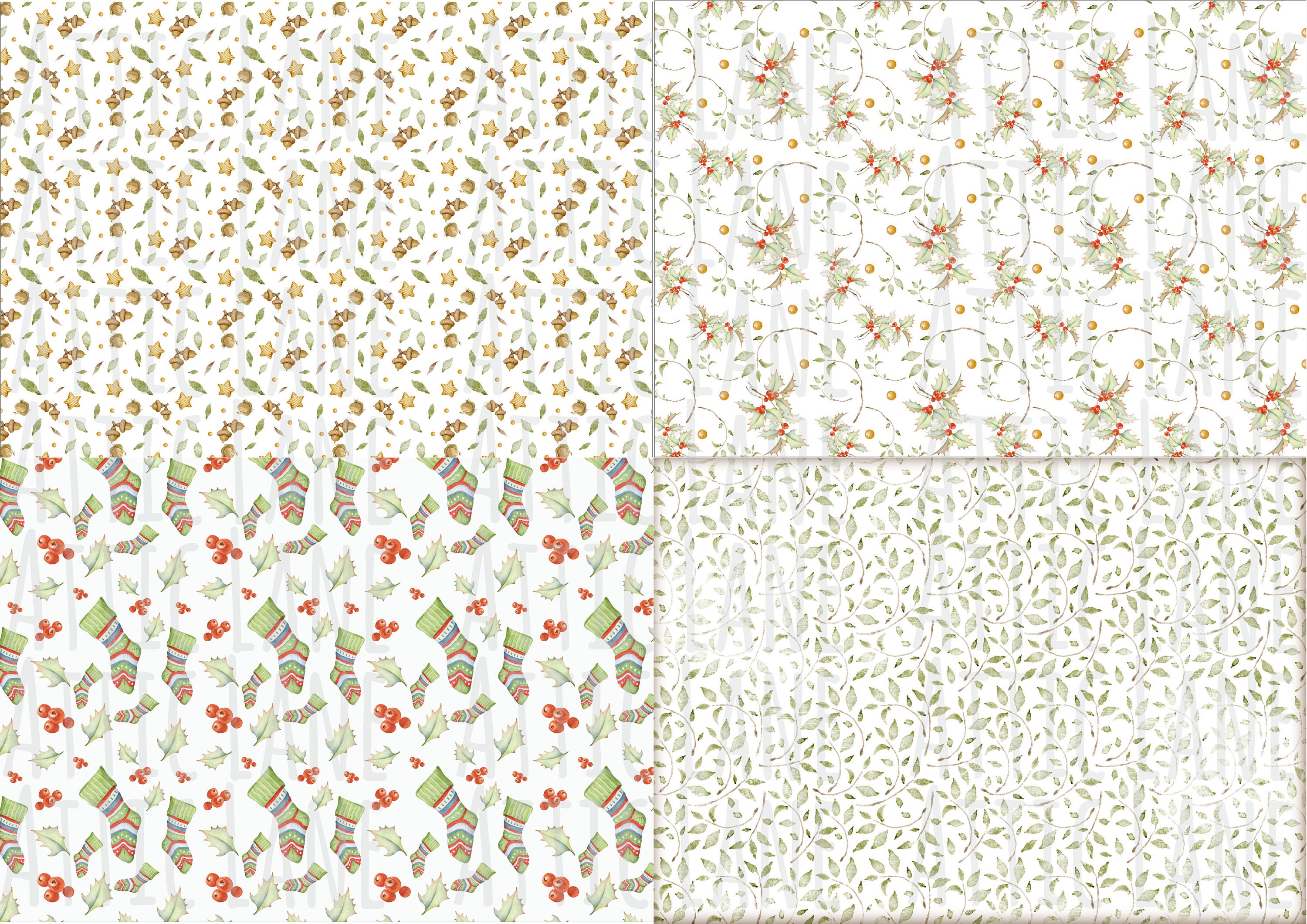 Seasonal Leafy Backgrounds Printable Background Papers - Etsy