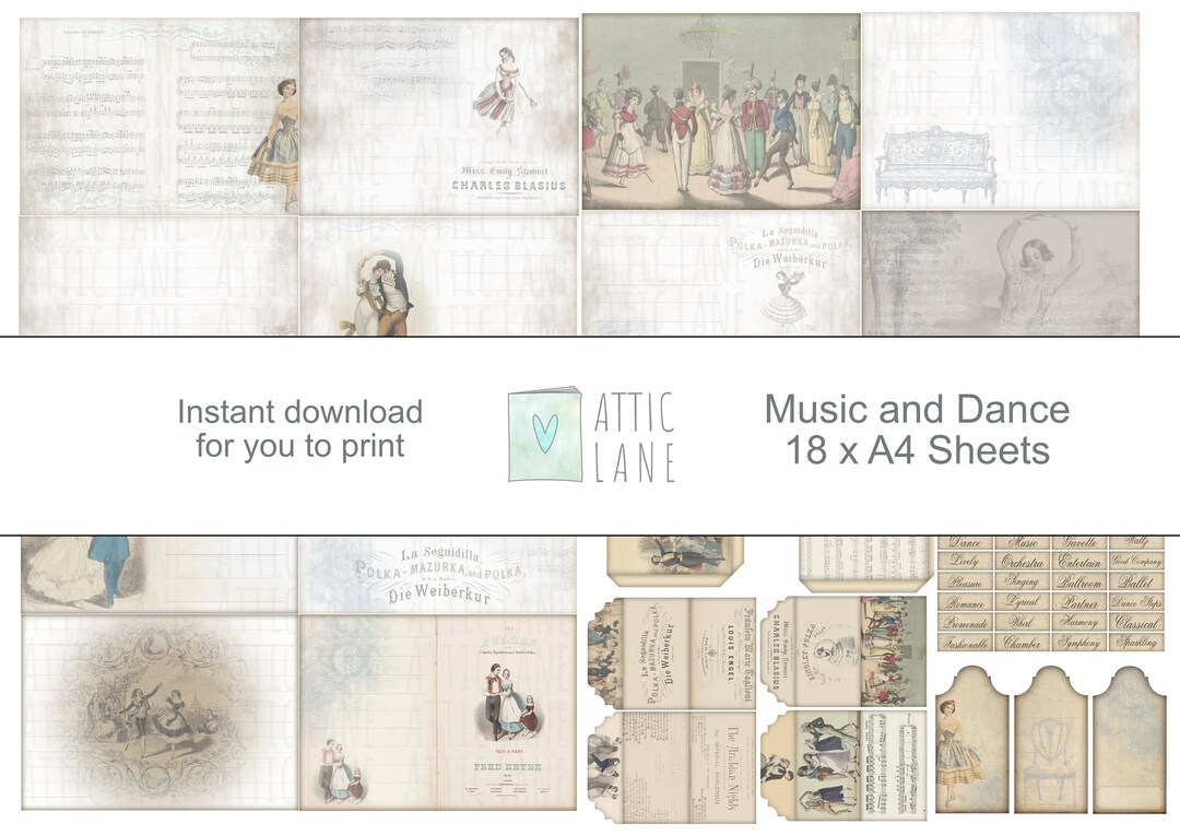 Music and Dance - 18 X A4 Printable Sheets! - Etsy