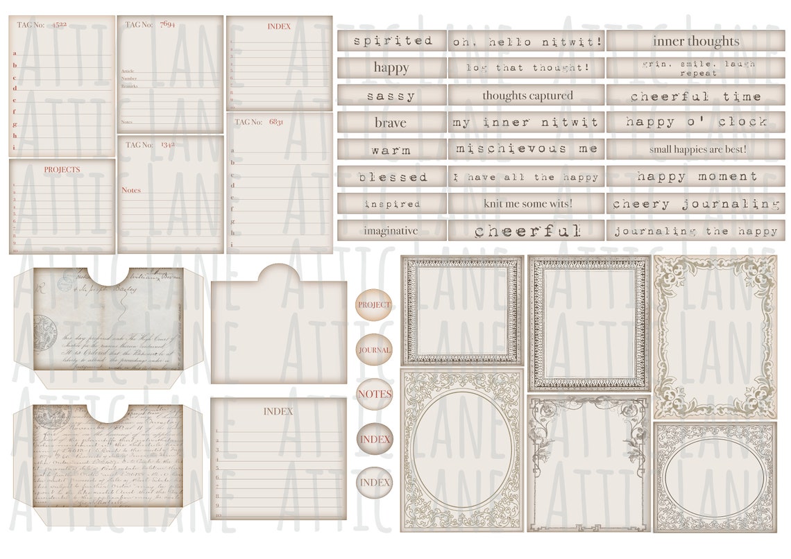 Victorian Ephemera Collection 9 Printable Sheets - Etsy