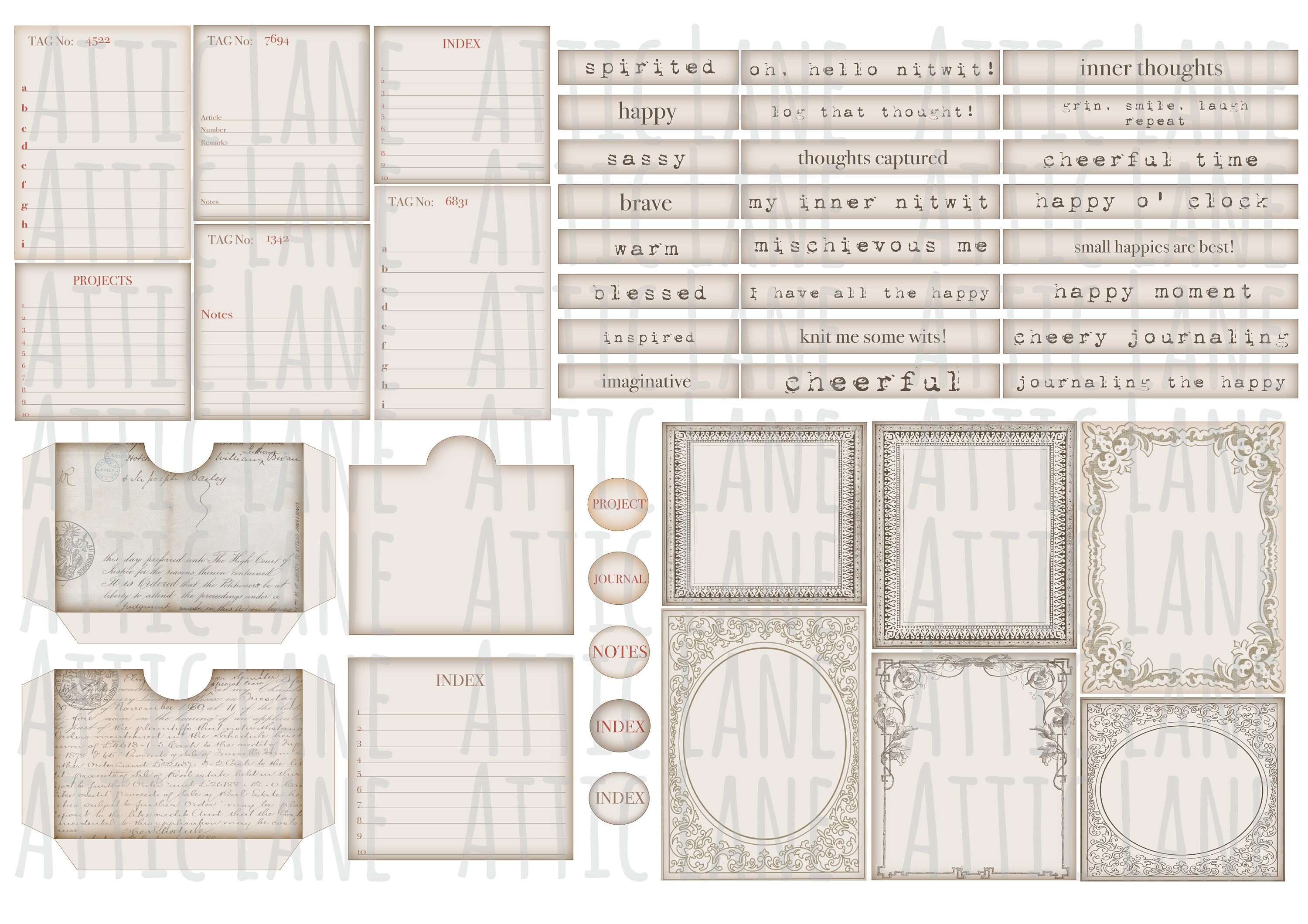 Victorian Ephemera Collection 9 Printable Sheets - Etsy