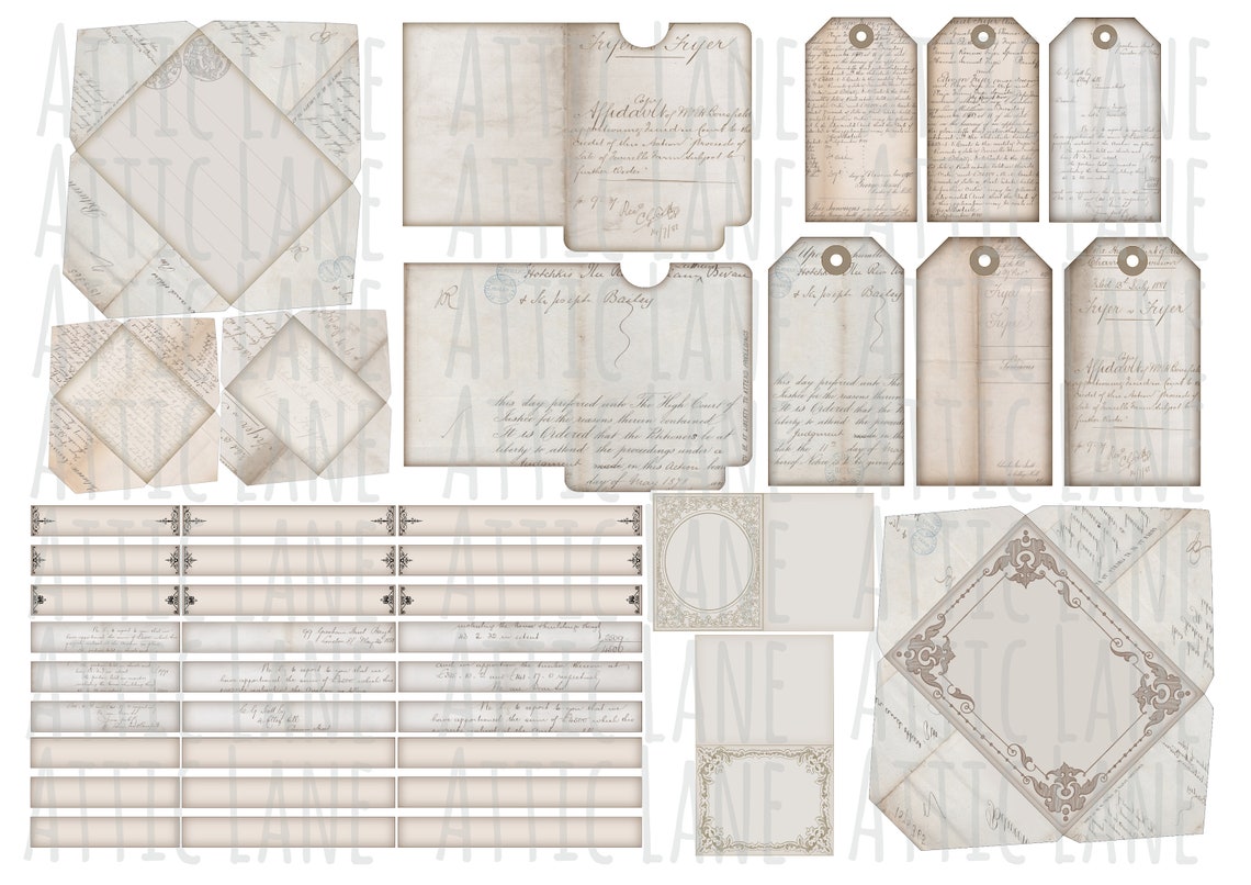 Victorian Ephemera Collection 9 Printable Sheets - Etsy