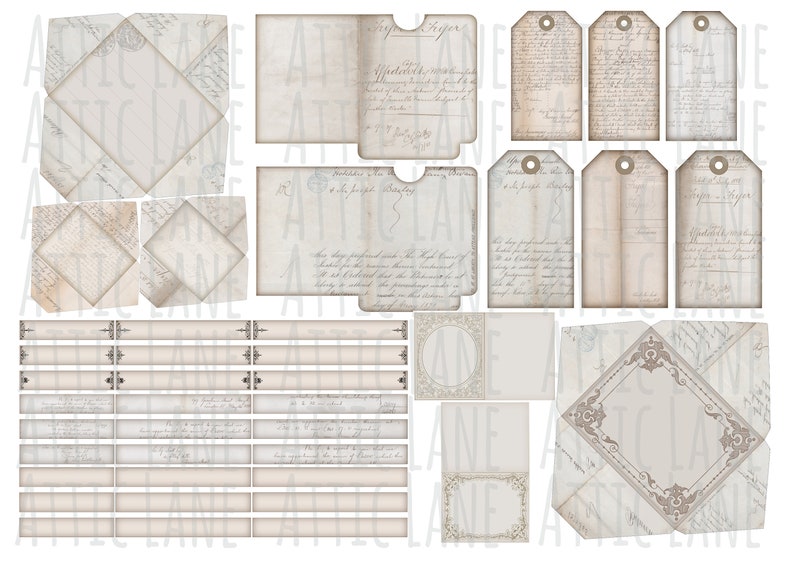 Victorian Ephemera Collection 9 Printable Sheets - Etsy