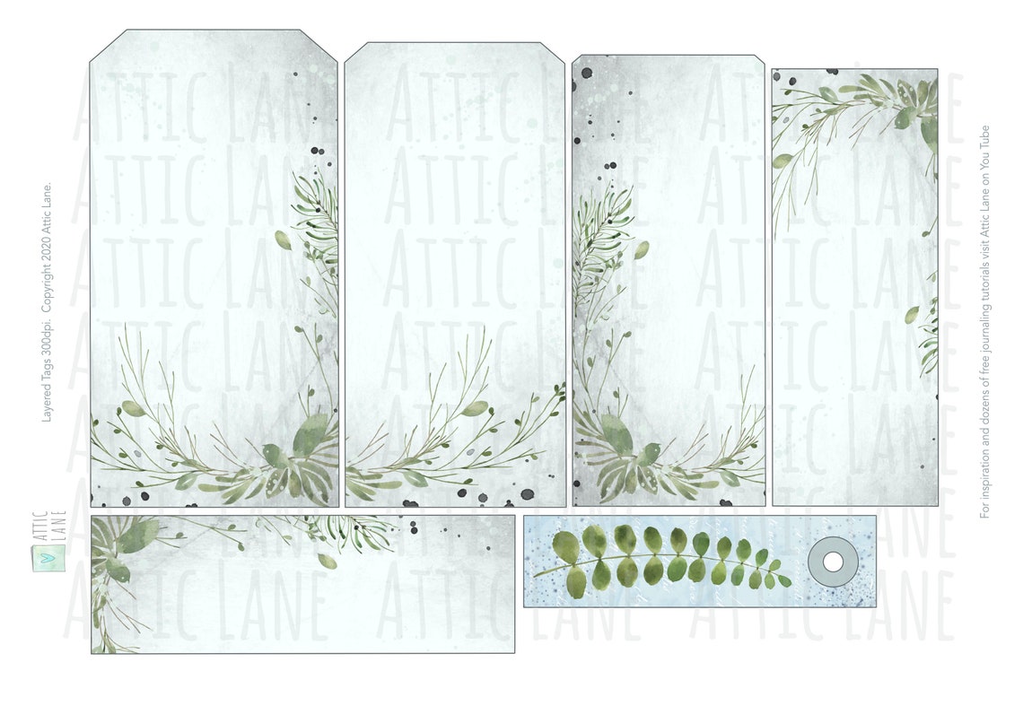 Leafy Layered Tags Printable Files - Etsy