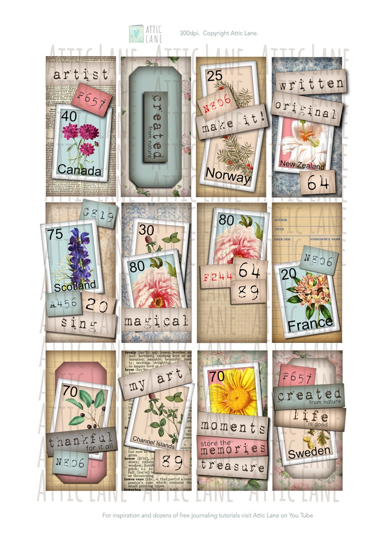 Junk Journal Layers - Printable Files - Etsy