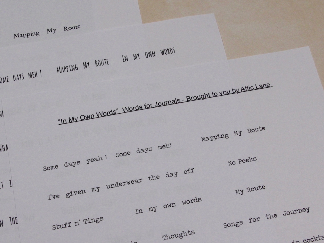 In My Own Words - Digital Downloadable Journal Words - Etsy UK