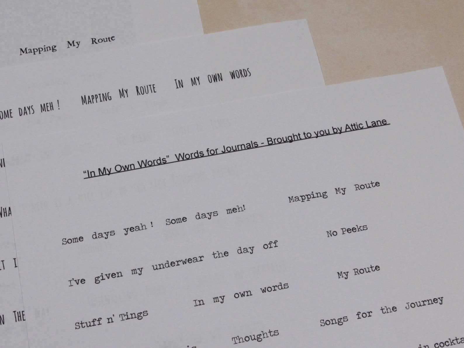 In My Own Words - Digital Downloadable Journal Words - Etsy UK