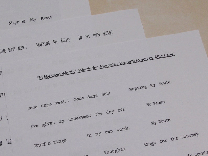 In My Own Words - Digital Downloadable Journal Words - Etsy