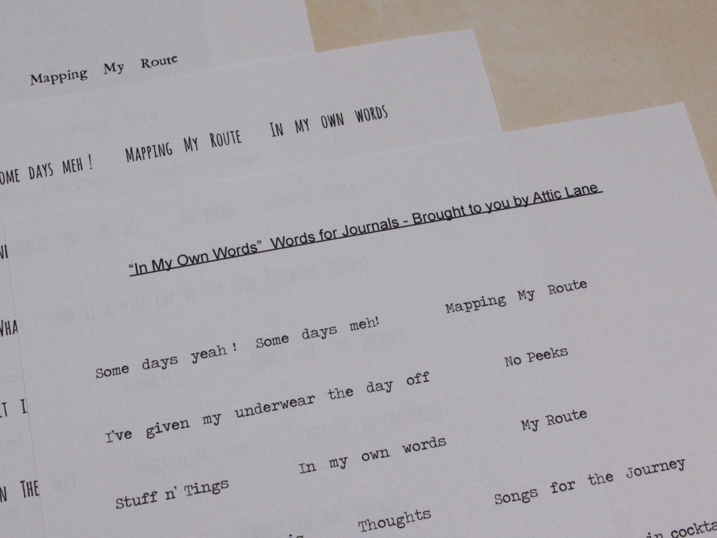 In My Own Words - Digital Downloadable Journal Words - Etsy UK