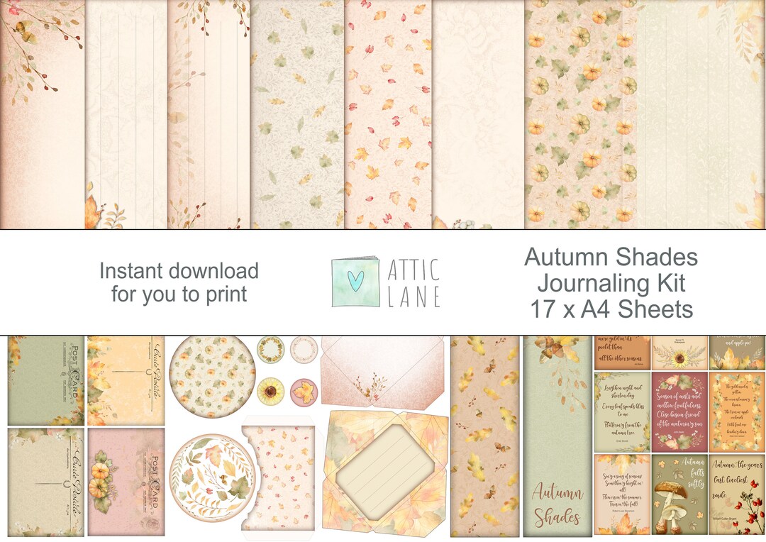 Autumn Shades - Printable Journal Kit - Etsy