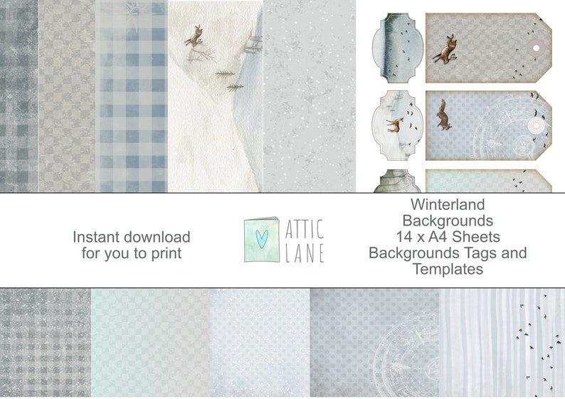Winterland Backgrounds Printable Background Papers - Etsy