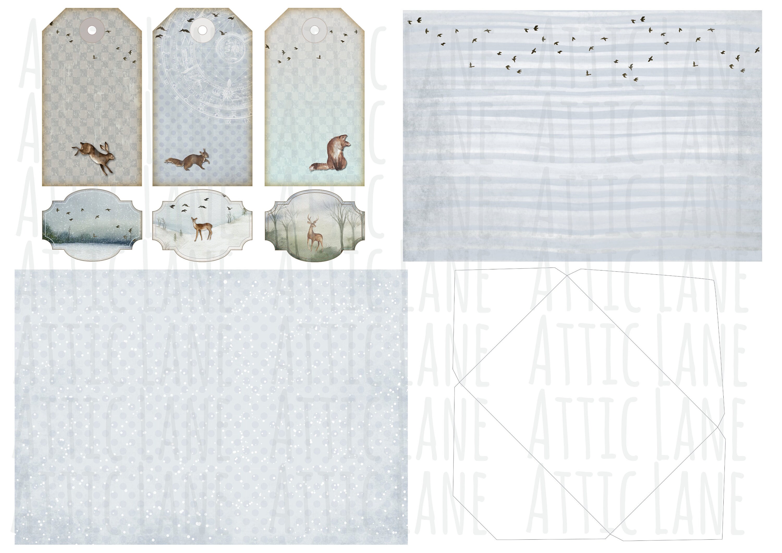 Winterland Backgrounds Printable Background Papers - Etsy