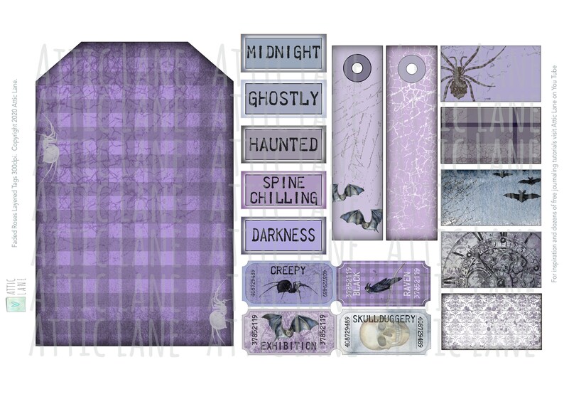 Gothic Layered Dark Tags Printable Files - Etsy