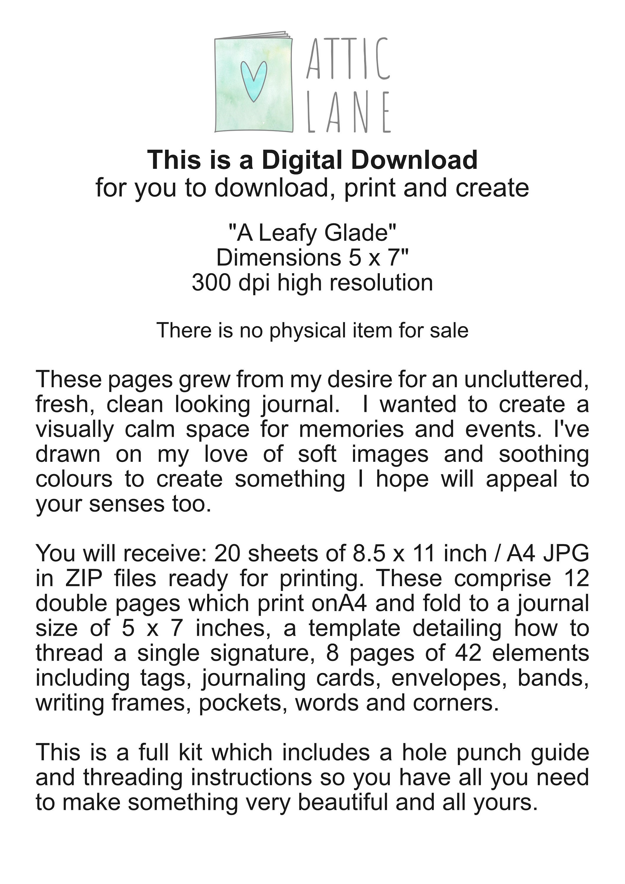 A Leafy Glade Printable Journal Kit - Etsy