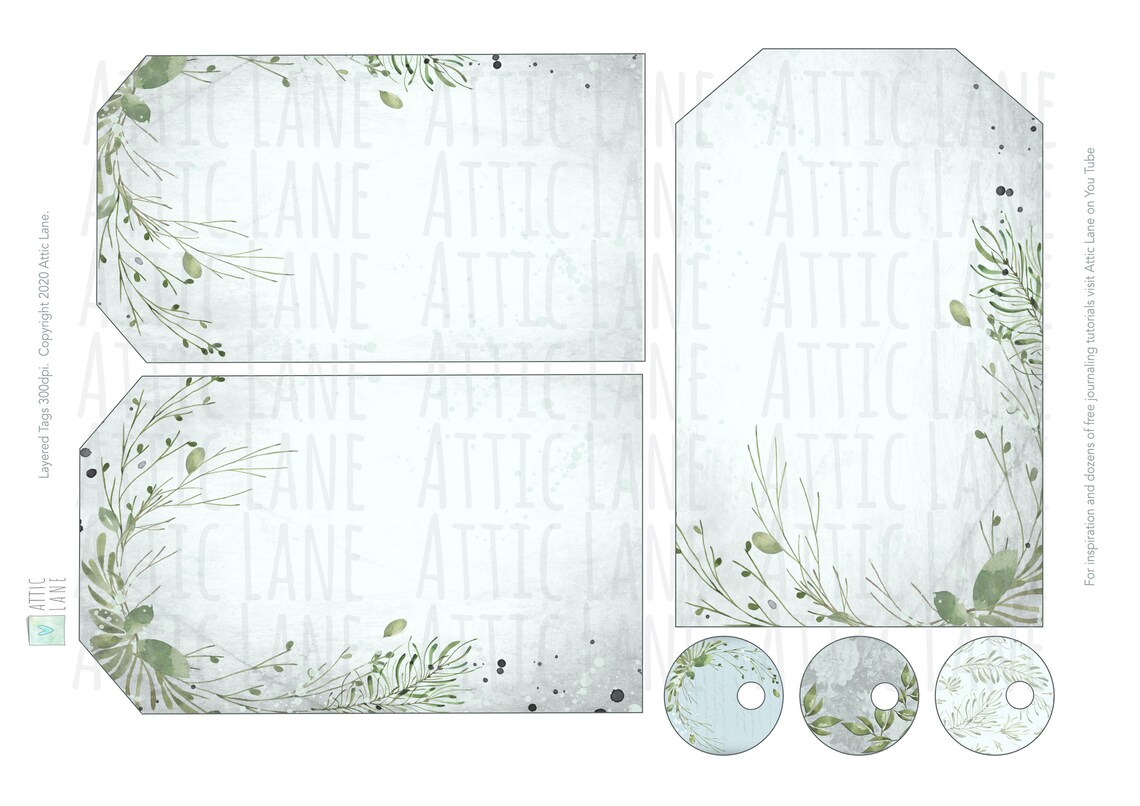 Leafy Layered Tags Printable Files - Etsy