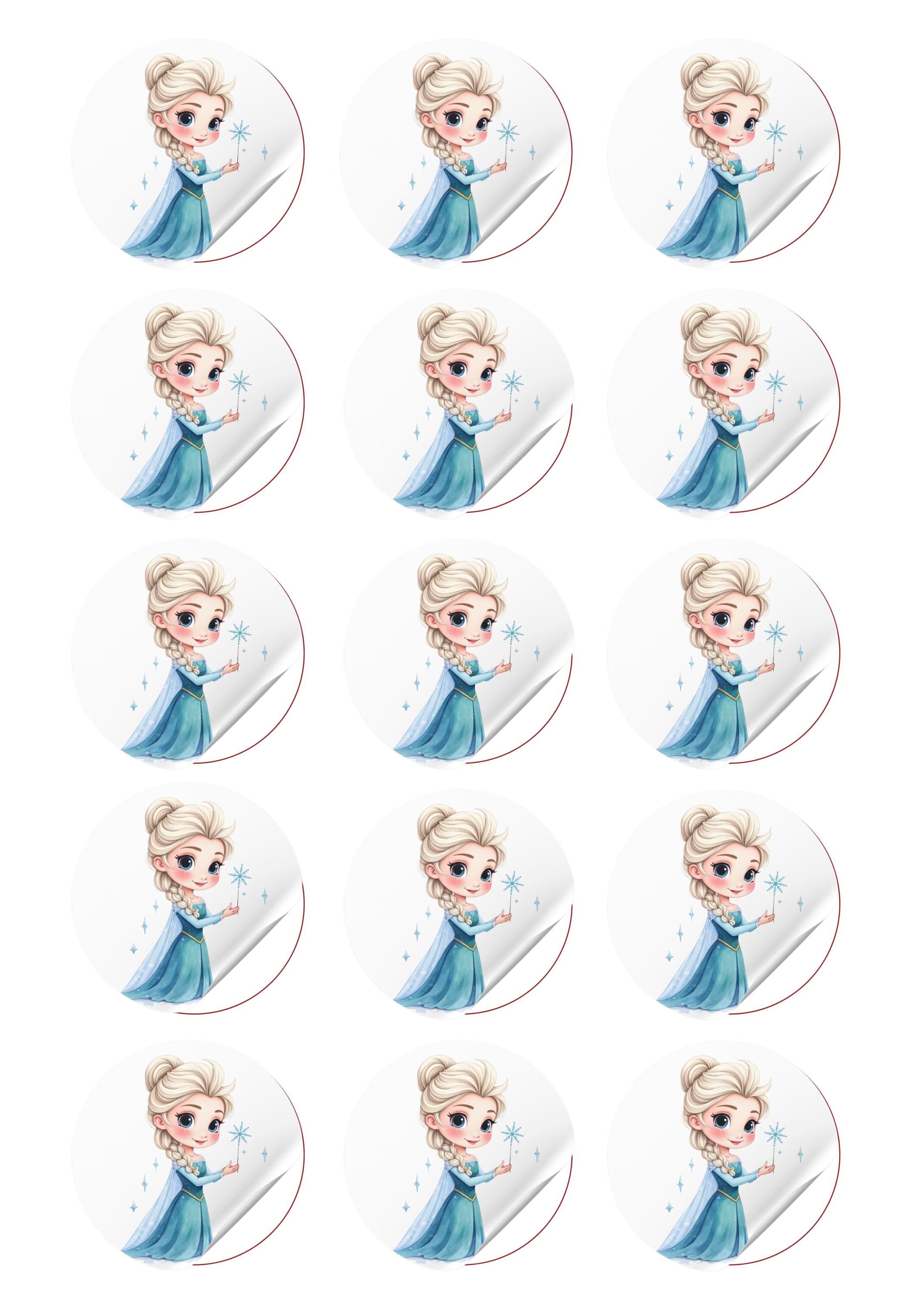 Elsa Stickers, Frozen Party Favors (30 Circle Stickers) - Etsy