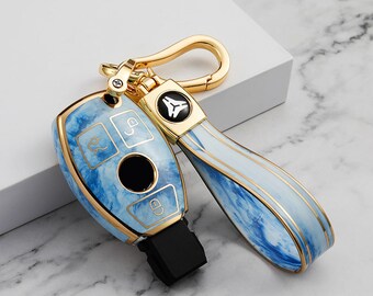 Mercedes Benz Stylish Key Fob Cover With Key Chain Jade/marble Effect ...