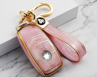 Mercedes Benz Stylish Key Fob Cover With Key Chain Jade/marble Effect ...