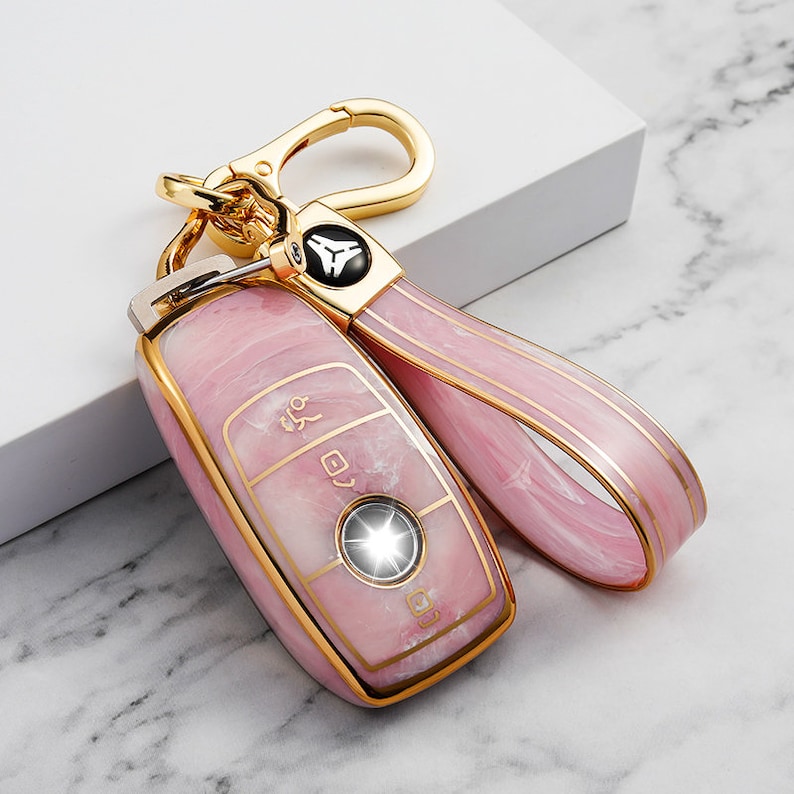 Mercedes Benz Stylish Key Fob Cover With Key Chain - Jade Effect - Etsy