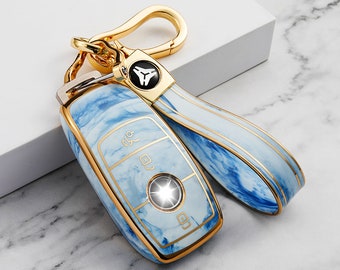 Mercedes Benz Stylish Key Fob Cover With Key Chain Jade/marble Effect ...