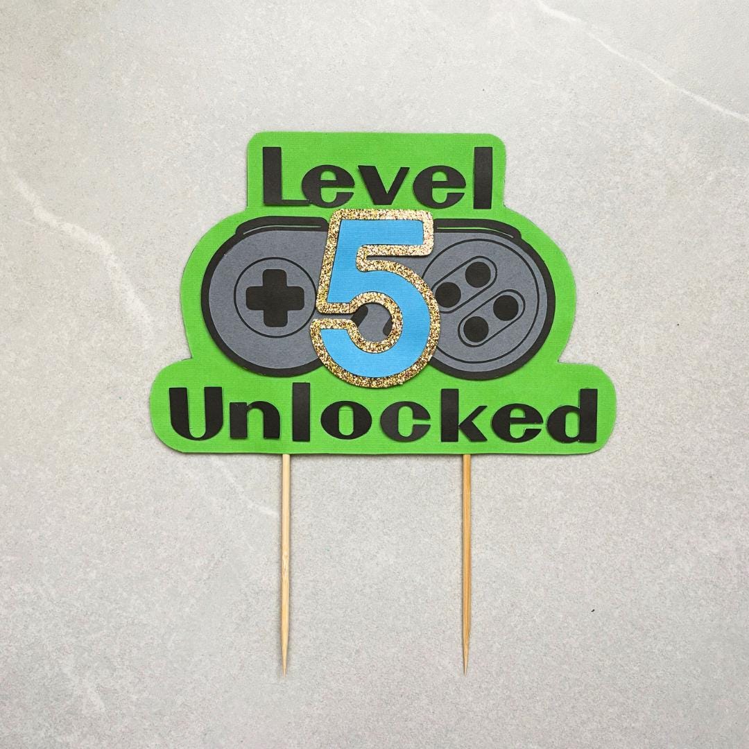 Video Game Cake Topper, Level Unlocked Birthday Cake Topper | Custom ...