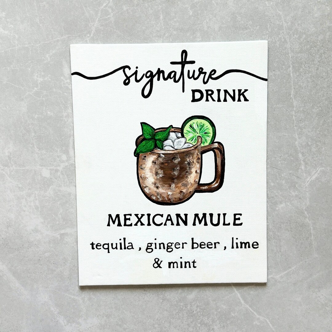 Signature Wedding Cocktail Sign - Custom & Hand-painted Signature Drink ...
