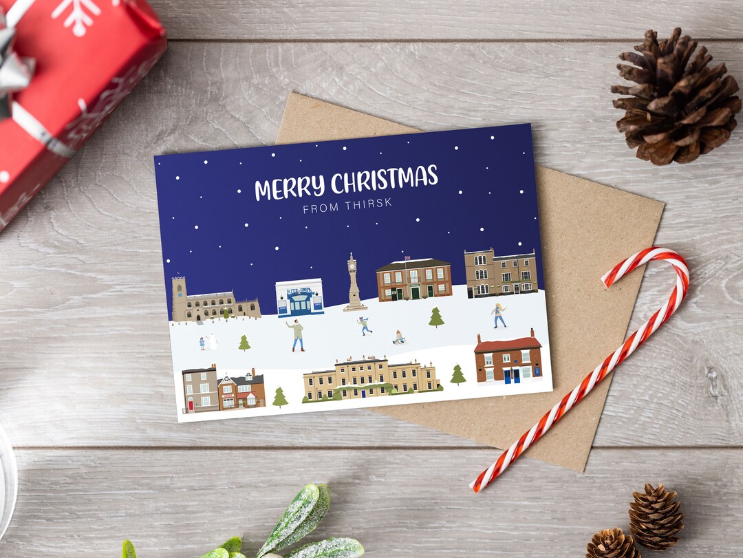 Thirsk Landmarks Christmas Card: Yorkshire Festive Greetings - Etsy UK