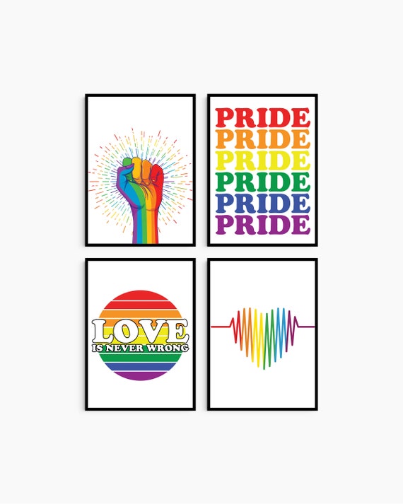 Pride Set of 4 Unframed Poster Prints Gay Pride LGBTQ - Etsy