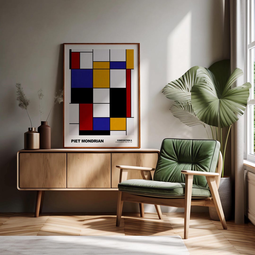 Piet Mondrian Wall Art Print | A La Galleria Nazionale Poster | 1923 ...