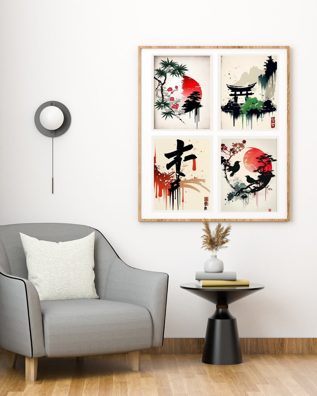 Japanese Vintage Style Art Set of 4 Poster Prints Koitsu Tsuchiya ...