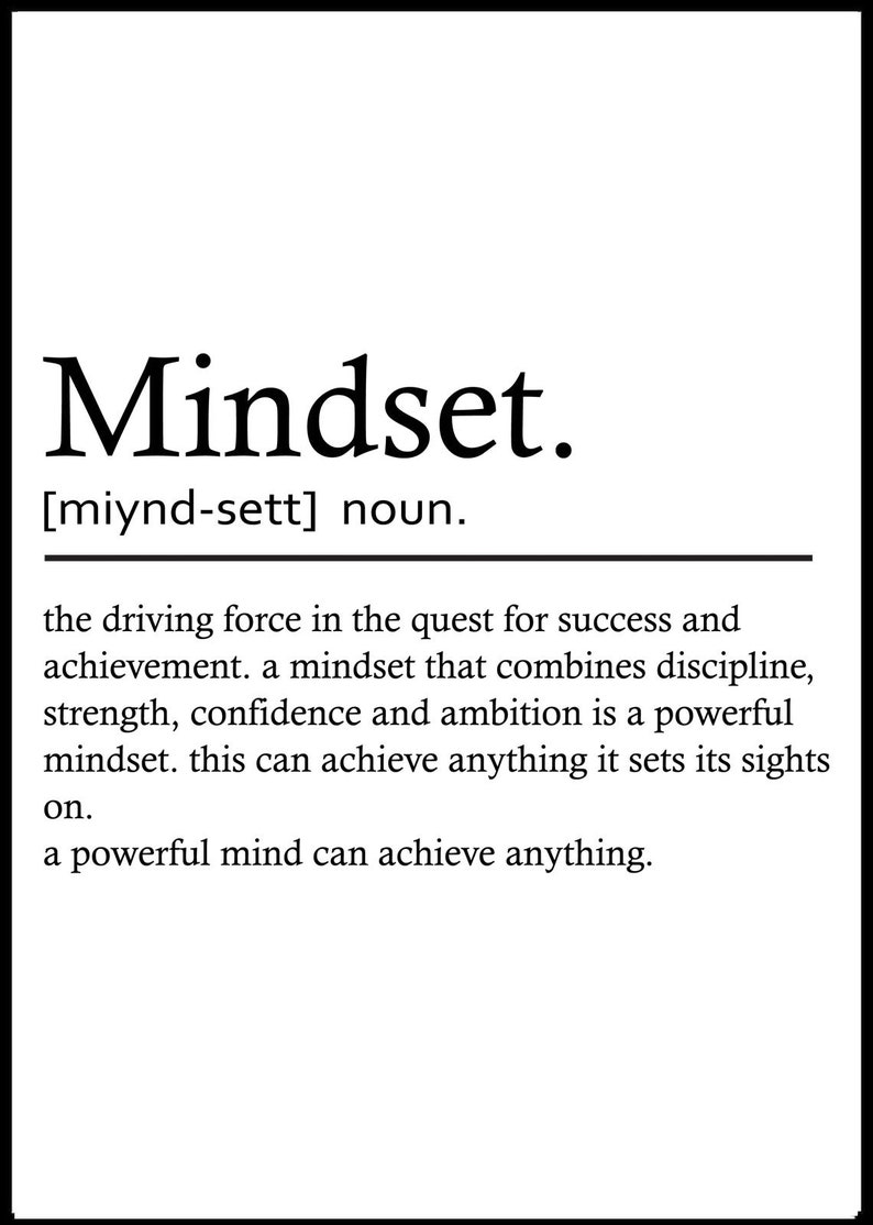 Mindset Definition Print Only Office Wall Art Home Office Print ...