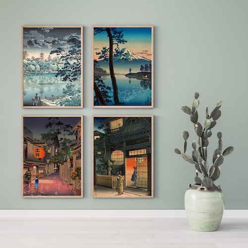 Japanese Vintage Style Art Japanese River With Castle Koitsu - Etsy