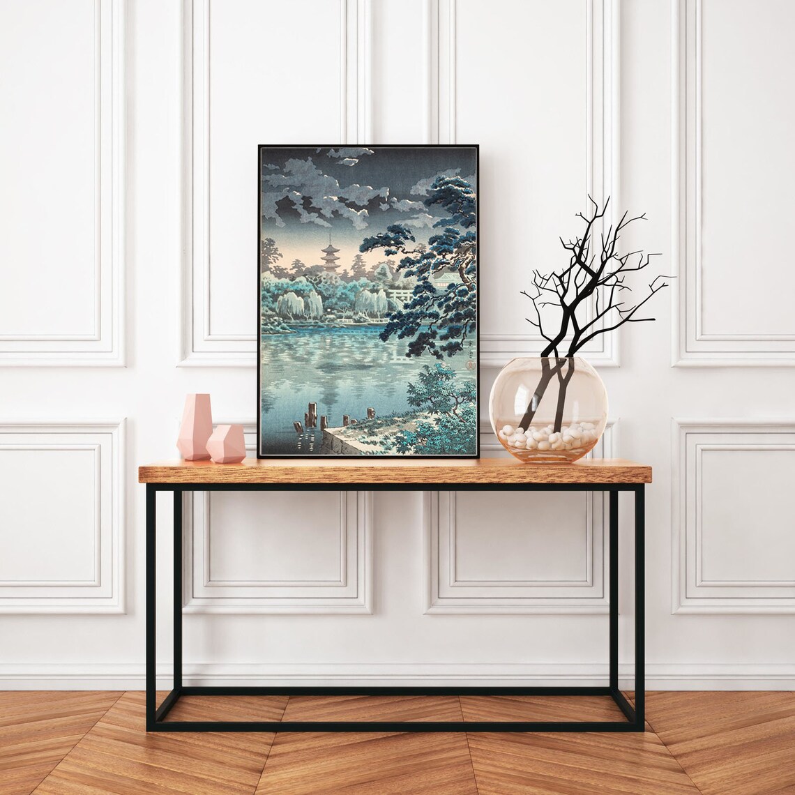 Japanese Vintage Style Art Japanese River With Castle Koitsu Tsuchiya ...