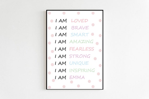 Daily Positive Affirmations Custom Personalised Name Print - Etsy