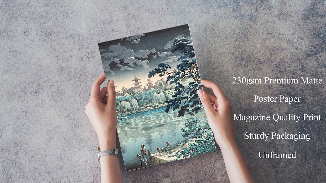 Japanese Vintage Style Art Set of 4 Ukiyo-e Poster Prints - Etsy