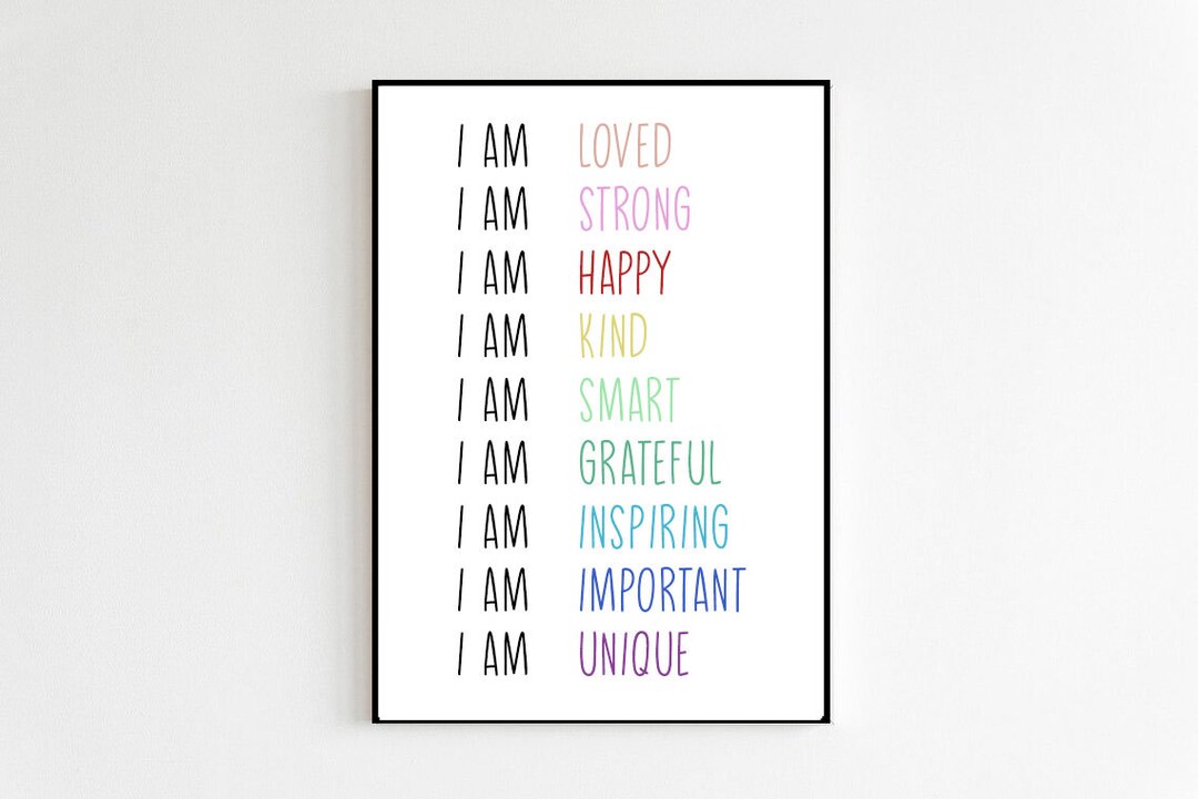 Daily Positive Affirmations Teenage Print Only Gift Positive Mindful ...