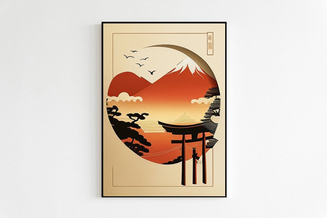 Vintage Japanese Landscape Poster Print | Aesthetic Print for ...