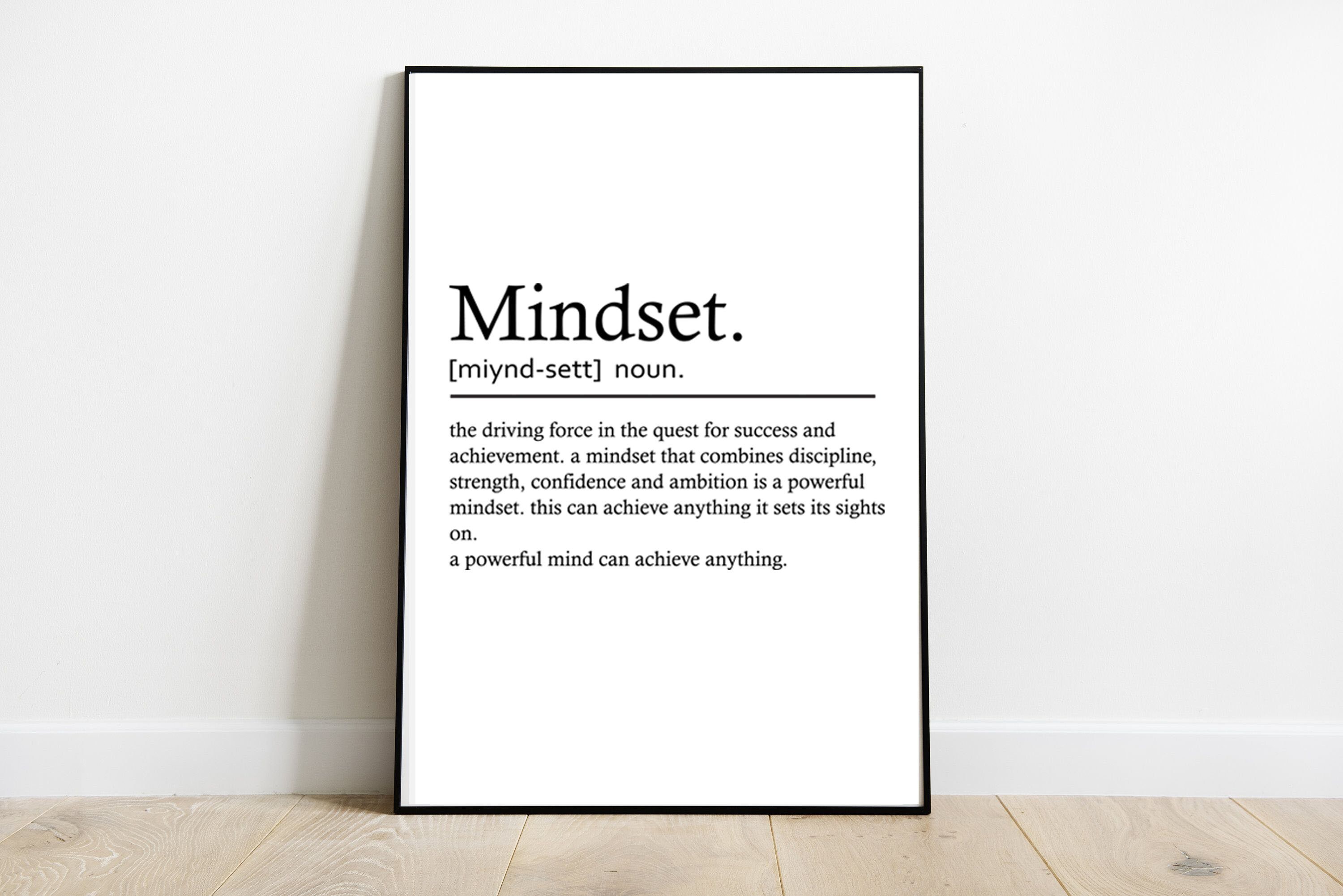Mindset Definition Print Only Office Wall Art Home Office Print ...