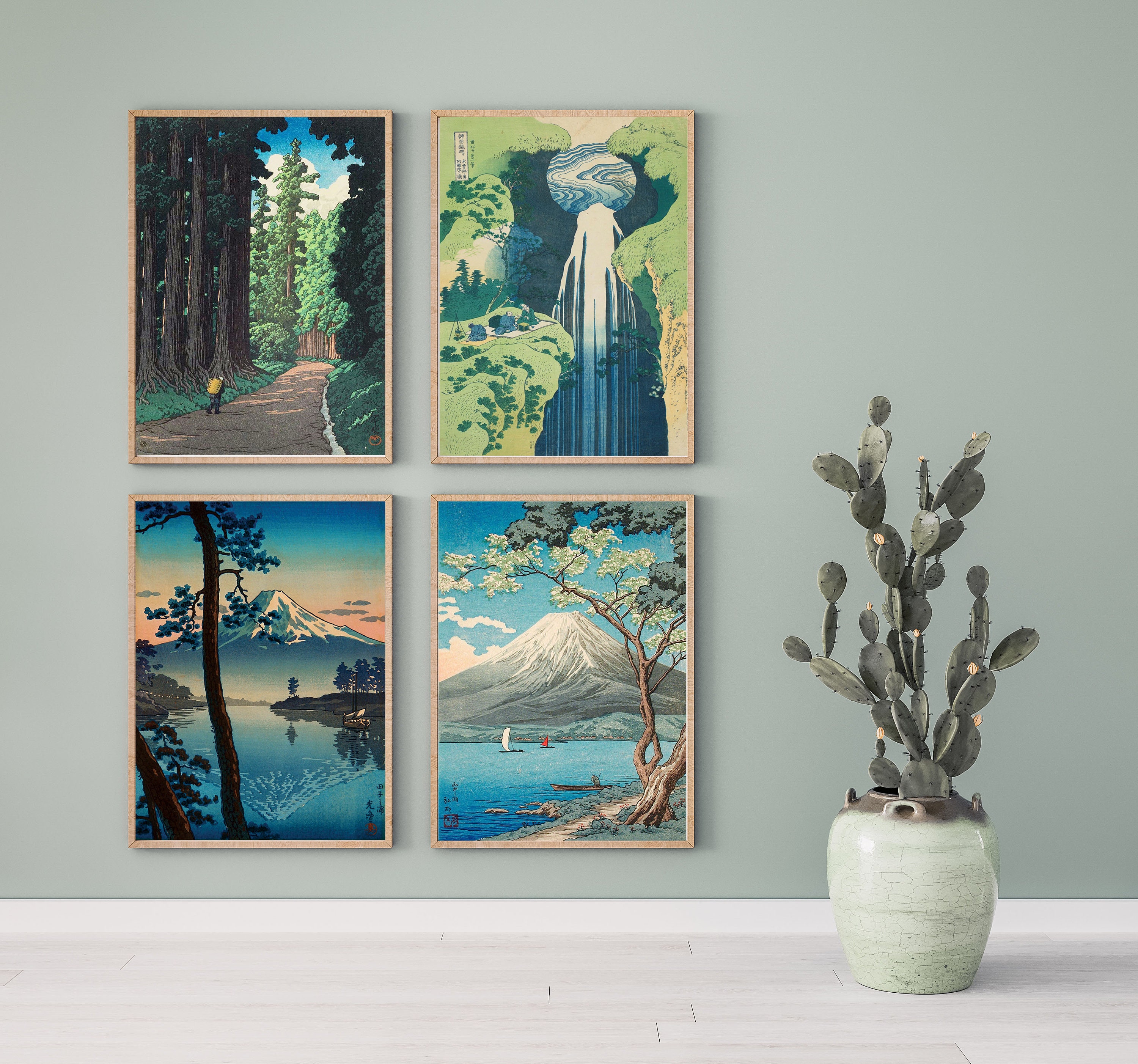 Japanese Vintage Style Art Set of 4 Poster Prints Classic Ukiyo-e ...