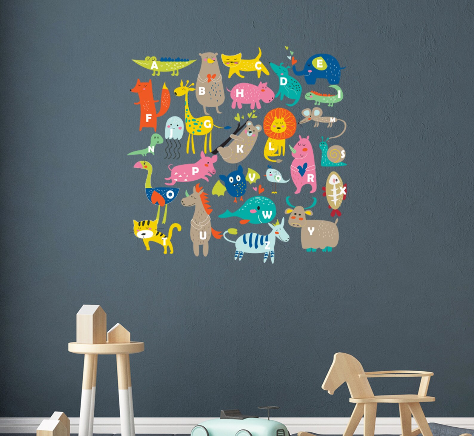 Animal Alphabet ABC Kids Wall Stickers Wall Decals Peel & | Etsy UK